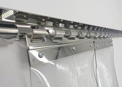 China Wall Mounted Stamped Components Stainless Steel Pvc Strip Curtain Kit Mounting Bracket for sale