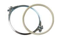 China Modular Flanging System Heavy Duty Pipe Clamps And White Silicone Gasket for sale