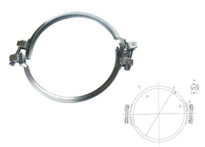 China German Standard 350mm Galvanized Pipe Clamps Fast Round V Shaped Air Duct Flanging for sale