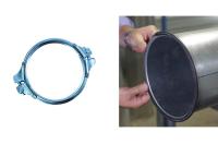 China Galvanized Pull Ring Quick Connect Heavy Duct Pipe Pouring Clamp 100 To 450 for sale
