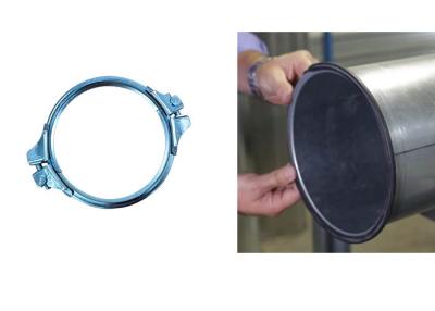 China Galvanized Pull Ring Quick Connect Heavy Duct Pipe Pouring Clamp 100 To 450 for sale