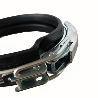 China OEM 80-600mm Ventilation Pipe Clamp Quick Release Duct Clamps With Rubber Seal Ring for sale