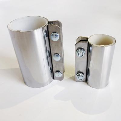 China OEM 2.5inch SS304 Compression Pipe Clamps Three Sets Of Bolts With Silicone Gasket for sale