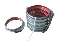 China Galvanized Quick Connect Duct Pipe Clamp With Lock For Flange Pipe And Pressed Bends for sale