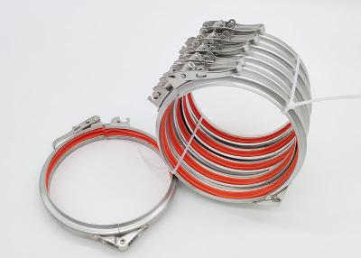 China Adjustable Flange Air Duct Quick Release Pipe Clamps 80 - 600mm for sale