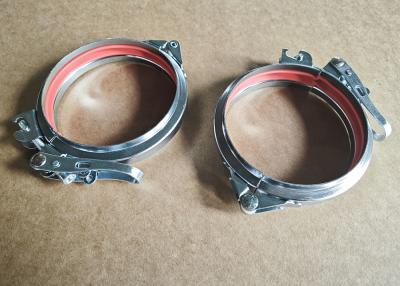 China 120mm 125mm Round Duct Pipe Quick Release Clamp With Gasket for sale