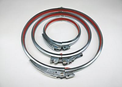 China Quick release pipe clamps tube clamp ducting clips with lock and red rubber for sale