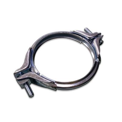China Double Bolt Heavy Duty Pipe Clamps Duct Clamp For Flange System Thickness 2.0mm for sale