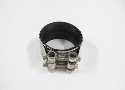 China Black Rubber Heavy Duty Pipe Clamps A - Type With 2/3 Strip Band Custom Model for sale