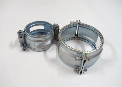 China Strong High Pressure Galvanized Pipe Clamp Type A - Hoop Drive Inner Black Rubber for sale