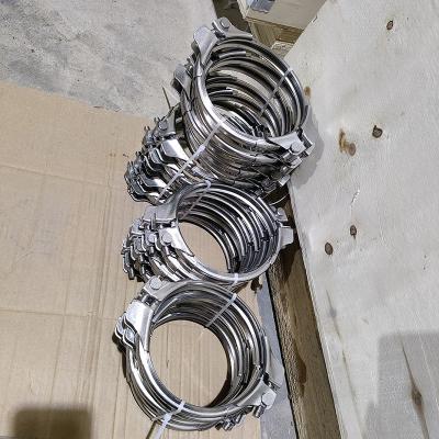 China 150mm Stainless Steel 304 Bolt Heavy Duct Pipe Clamps For Rust Resistance for sale