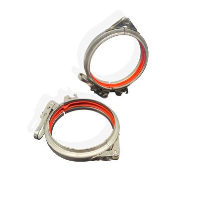 China Rapid Clip Stainless Steel 304 Air Duct  Quick Release Lever Lock Flange Pipe Bend Clamp for sale