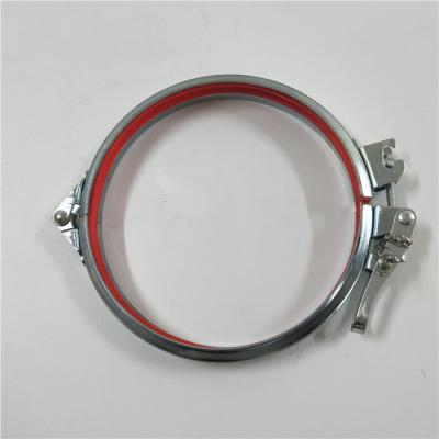 China Ventilation System Galvanized Steel 250mm Quick Release Tube Clamp With Screw for sale