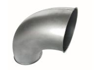 China 180mm Dust Extraction Pipe Rolled Edge 90 Degree Bend Galvanised Steel for sale