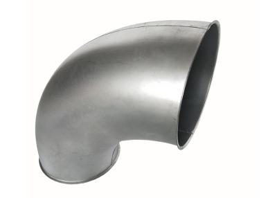 China 180mm Dust Extraction Pipe Rolled Edge 90 Degree Bend Galvanised Steel for sale