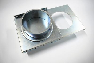 China Galvanized Steel 100mm Blast Gate Dust Collection Fitting Self Clearing Longlife for sale