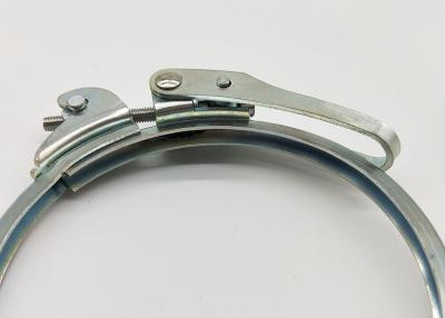 China Round Ring Pipe Connection Adjustable 100MM Galvanized Tube Clamp for sale