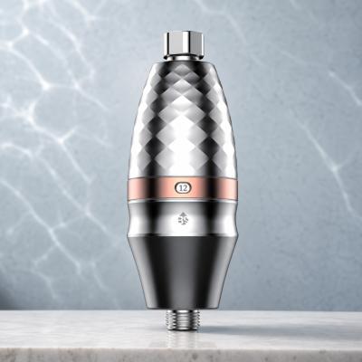 China High Flow 16L/Min Inline Shower Water Filter for Chlorine Reduction with Replaceable Cartridge for sale