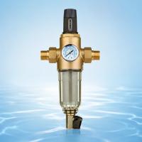 China BriskSpring Whole House Manual Flush Water Filter With 40 Micron Stainless Steel Mesh Integrated Pressure Gauge and Premium H59-1 Brass Connector for sale