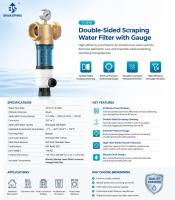 China BriskSpring T1-Z2-BS Double-Sided Scraping Whole House Water Pre-Filter with 40 Micron Filtration and Pressure Gauge for sale