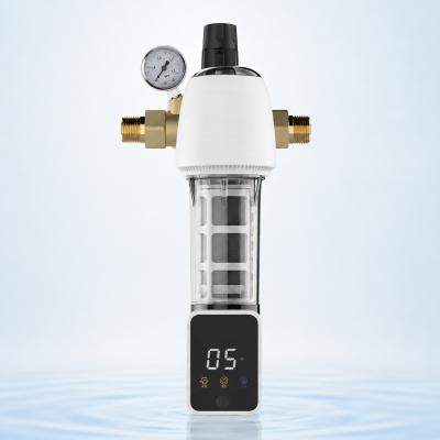 China BriskSpring F3-W1-BS Whole House Spin-Down Sediment Pre-Filter with 40 Micron Filtration SUS316L Stainless Steel Mesh and Integrated Pressure Gauge for sale