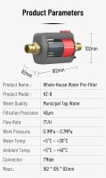 China BriskSpring HZ-B-BS 40 Micron Whole House Sediment Pre Filter with SUS316L Stainless Steel Mesh and 7 T/H High Flow Capacity for sale