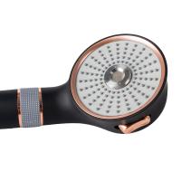 China Luxury Black Rose Gold Micro Nano Bubble Shower Head with 3 Spray Modes and Water Saving Technology for sale