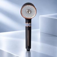 China Black Rose Gold Micro Nano Bubble Shower Head 3 Spray Modes Water Saving Handheld Shower for sale