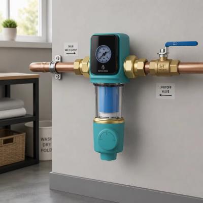 China BRISKSPRING Whole House Water Filter with 40 Micron Filtration Manual Backwash and Stacked Disc Technology for sale