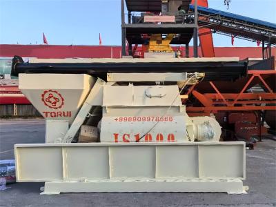 China JS1000 Twin Shaft Concrete Mixer 37kw 60m3/h Forced Mixing Batching Plant for sale