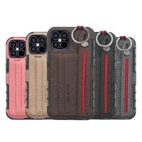 China Lanyard Strap Leather Phone Cases For Iphone 14 13 Scratchproof for sale
