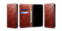 China Exquisite Iphone Genuine Leather Case Dirtproof Luxury Wallet Phone Case for sale