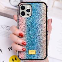 China Glossy Mobile Phone Case Luxury Diamond Protection Back Case For IPhone 13 12 Promax for sale
