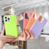 China Simple Ins Jelly Liquid Silicone Phone Case For Apple 14 Promax IPhone 15 Full Package for sale