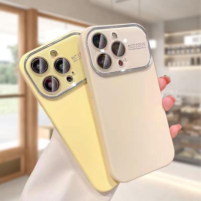China Large Window Shockproof Phone Cases For Iphone 15 Liquid Silicone Phone Full Cover for sale