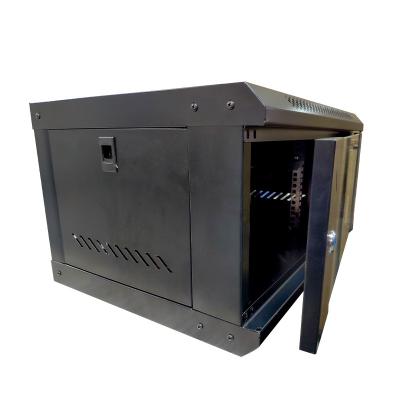China Durable Locking Network Rack Cabinet In Black Steel With Cable Management for sale