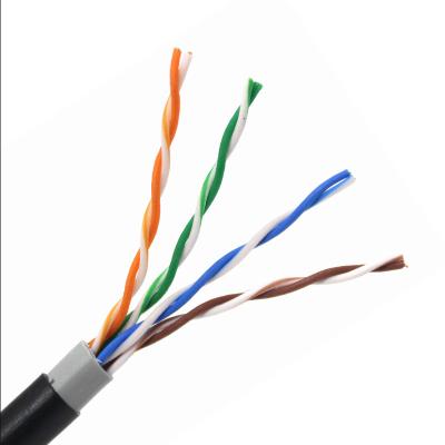 China Outdoor Cat5e UTP LAN Cable 305m 1000ft 24AWG Bare Copper Double Jacket for sale
