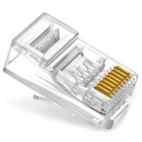 China Gold Plated UTP Cat5e RJ45 8P8C Network Connector 50U Plug for Ethernet Cable for sale