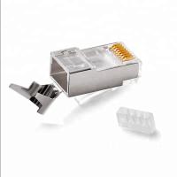 China Shielded Cat7 RJ45 Connector 8P8C Gold Plated 3U 50U Modular Plug for 22-26AWG Solid Cable for sale