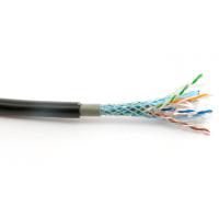 China SFTP Cat5e LAN Cable 24AWG Solid Copper Outdoor Network Ethernet Cable 100m for sale