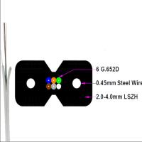 China 2 Core Fiber Optic Drop Cable G657A2 5.2x2.0mm LSZH FTTH Indoor Outdoor for sale