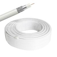 China RG6 Coaxial Cable 75 Ohm 100m Aluminum Foil Braid Shield for TV Satellite for sale