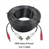 China RG59 Siamese CCTV Extension Cable 60ft BNC DC for 4K Analog Security Camera for sale
