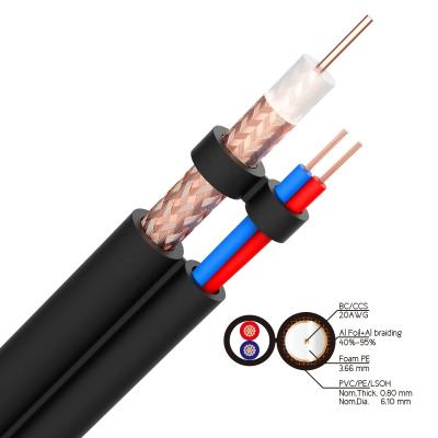 China 95% Braided RG59 Siamese CCTV Cable 1000ft for Security Camera Coax for sale