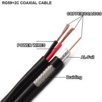 China 20AWG RG59 Coaxial CCTV Cable 2 Cores 75 Ohm 305m Security Camera Wire for sale