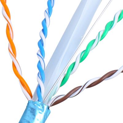 China Custom Indoor Cat6 Cat6a LAN Cable 300Mhz Frequency Pure Copper 0.57mm for sale