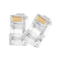 China Ethernet Cat5 Cat6 8P8C RJ45 Connector Male UTP Unshielded Toolless Crystal Head Modular Plug 22AWG 24AWG for sale