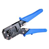 China Network Wire Stripper Pliers 8P6P Crimping Tool Carbon Steel PVC Handle for RJ45 RJ11 for sale