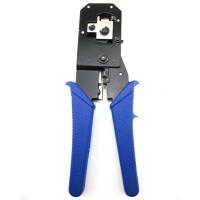 China Network Wire Stripper Pliers 8P6P Crimping Tool Carbon Steel PVC Handle for RJ45 RJ11 for sale