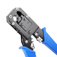 China Network Wire Stripper Pliers 8P6P Crimping Tool Carbon Steel PVC Handle for RJ45 RJ11 for sale